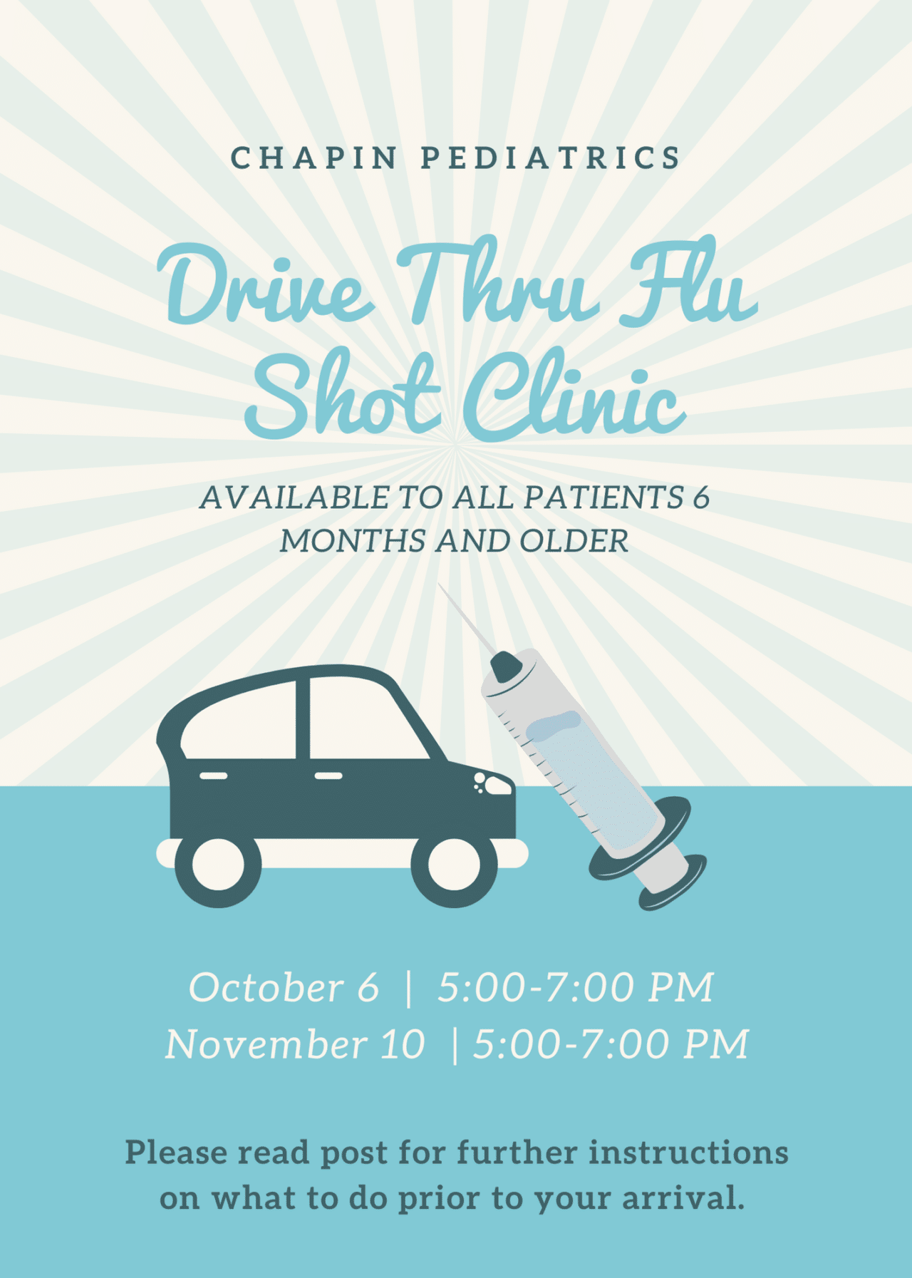 Drive Thru Flu Shot Clinic - Chapin Pediatrics